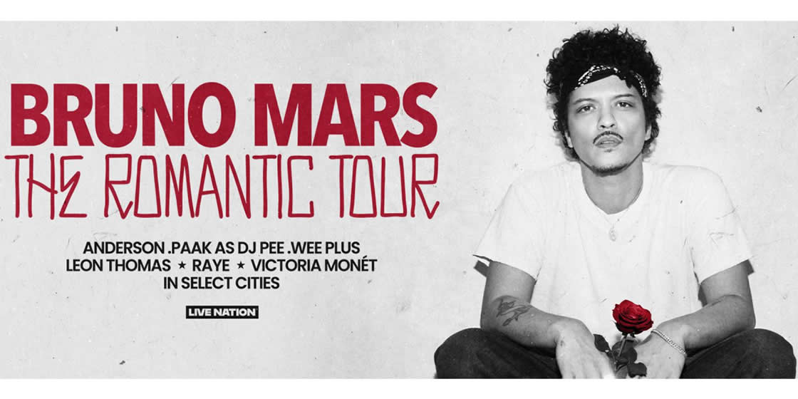 Bruno Mars Confirmed “romantic Tour” World Stadium Tour: Anderson. Paak ...